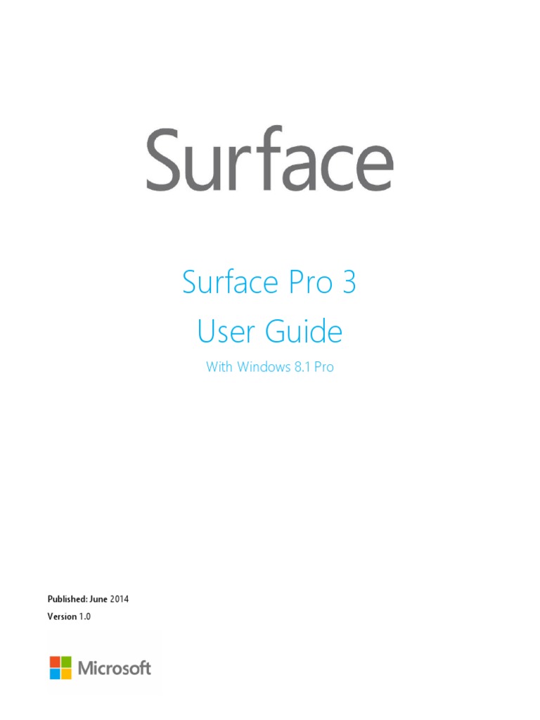 Surface Pro 3 User Guide English | PDF | Windows 8.1 | Computer Hardware