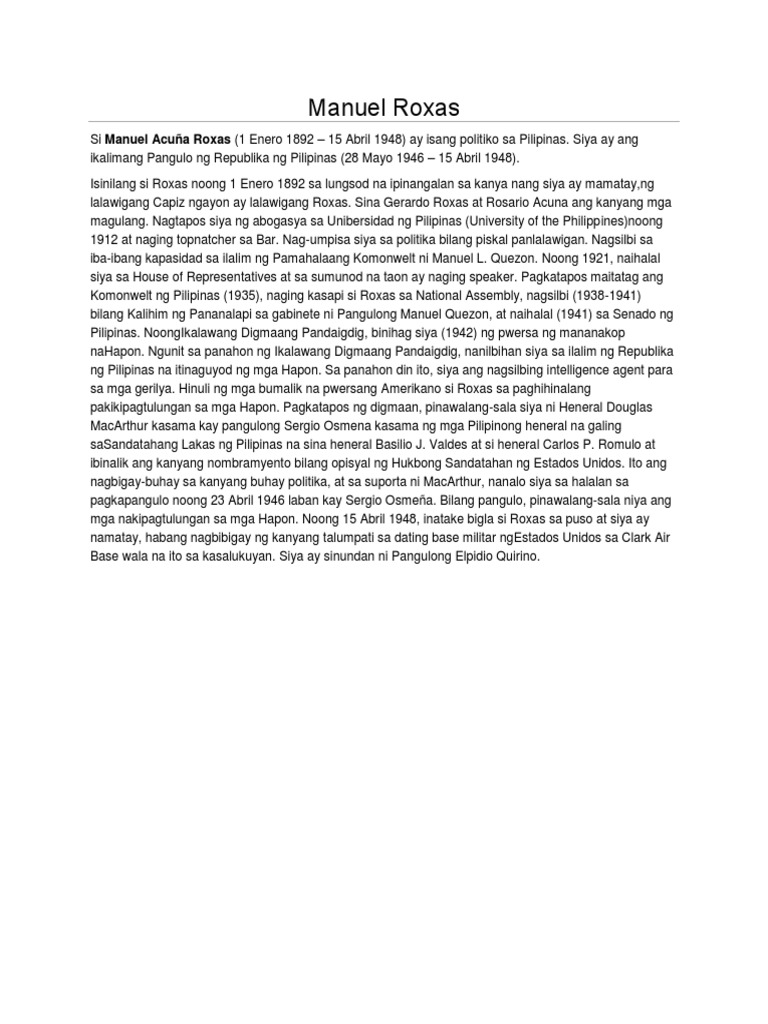 Manuel Roxas | PDF