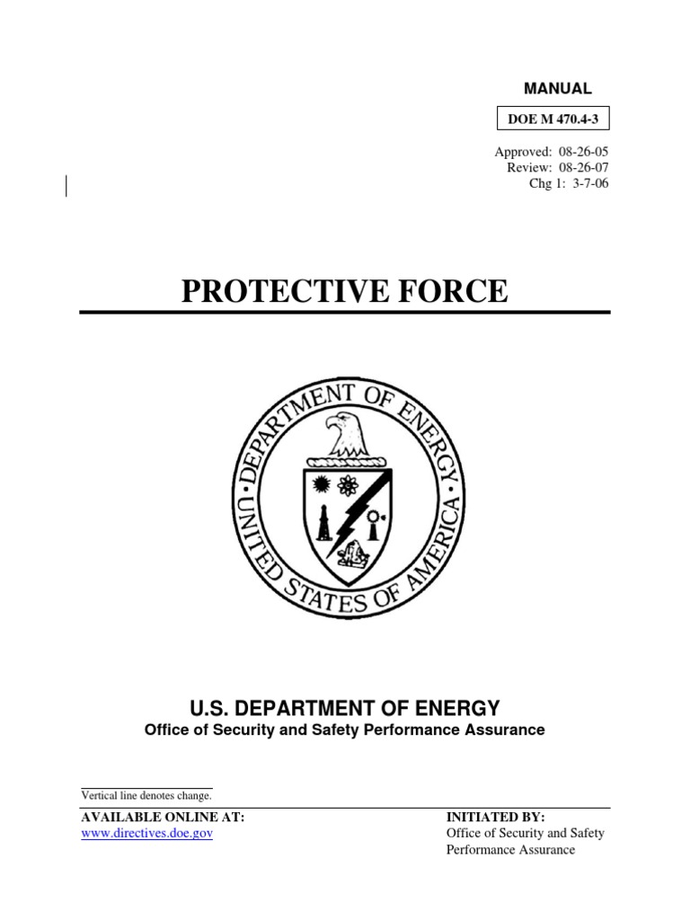 DOE Protective Force Manual m4704-3c1 | PDF | Information Security ...