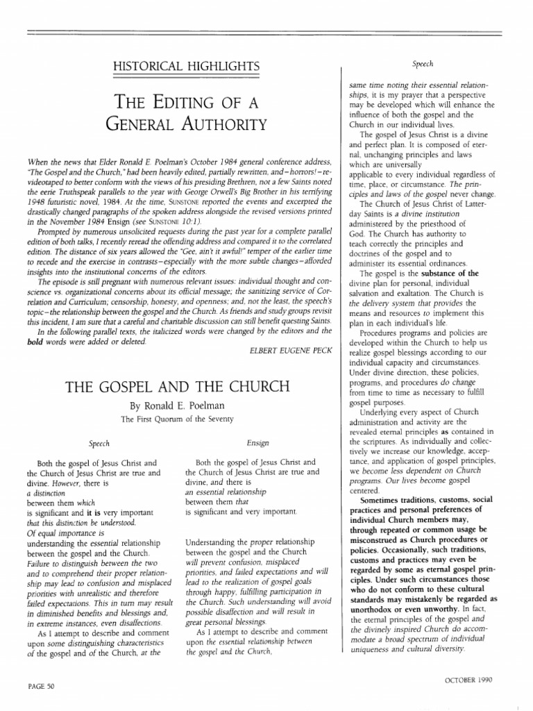 The Gospel and The Church - Ronald E. Poelman | PDF | Gospels ...