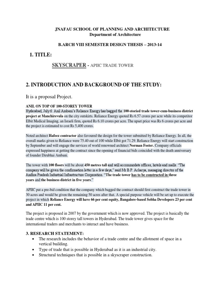 Trade Centre Thesis | PDF | Business