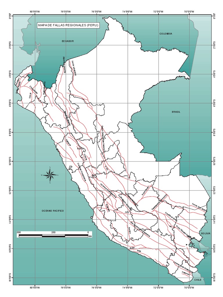 Gis 9 - Mapa de Fallas Regionales El Peru | PDF