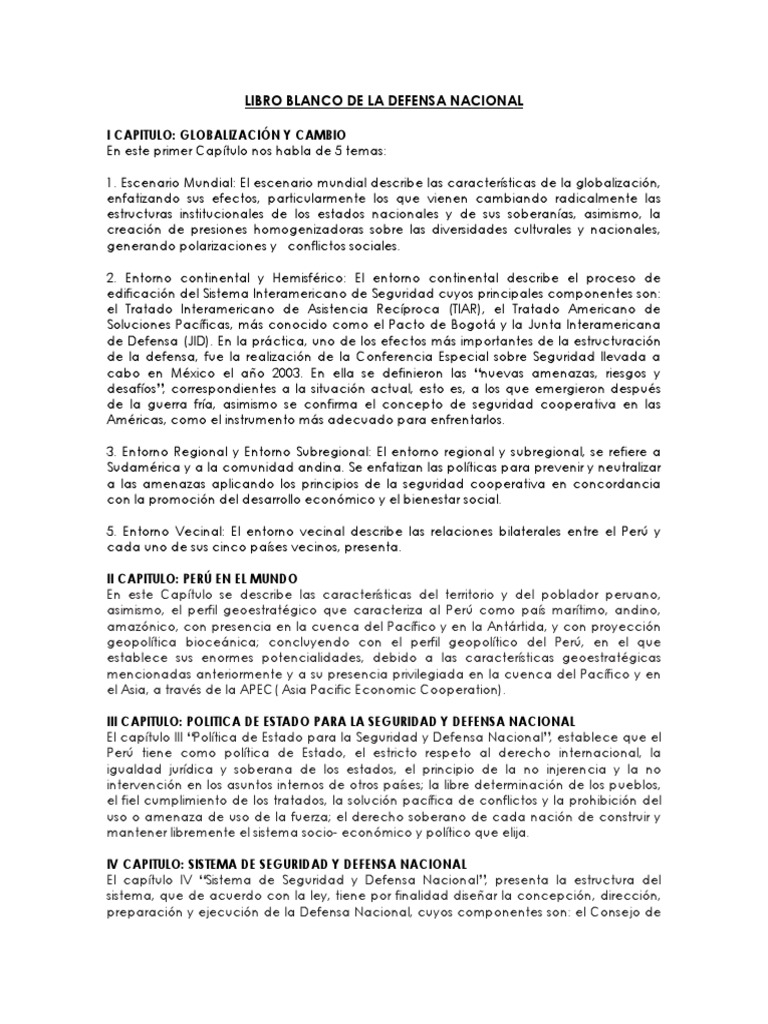 Resumen Libro Blanco de La Defensa Nacional | Descargar gratis PDF ...