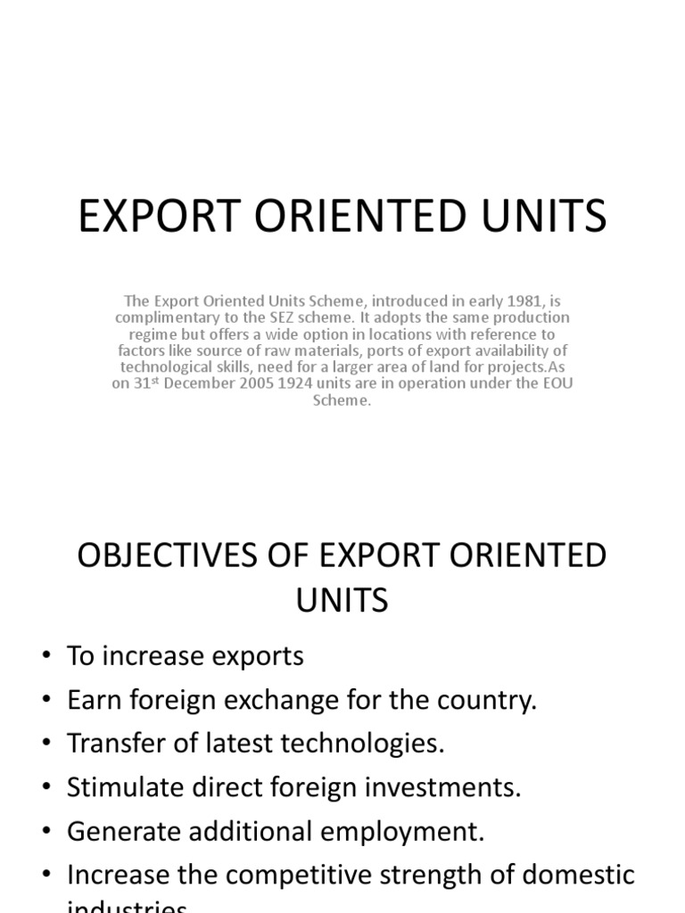 Export Oriented Units and Kaizen | PDF | Employment | Business