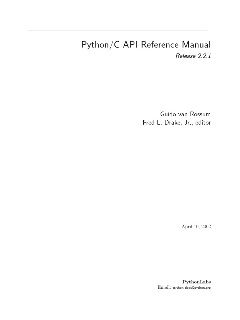 Manuale Python 2002 | PDF | Parameter (Computer Programming) | C ...