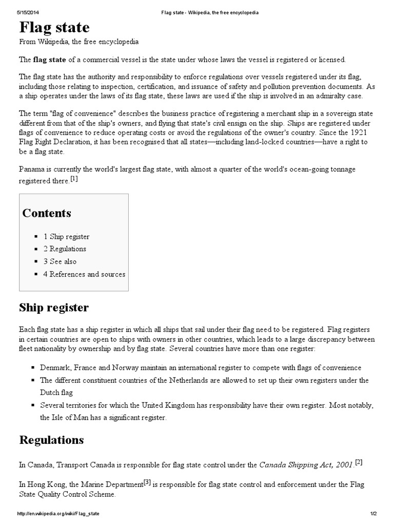 An Overview of Flag States and Their Authority Over Vessels Registered ...