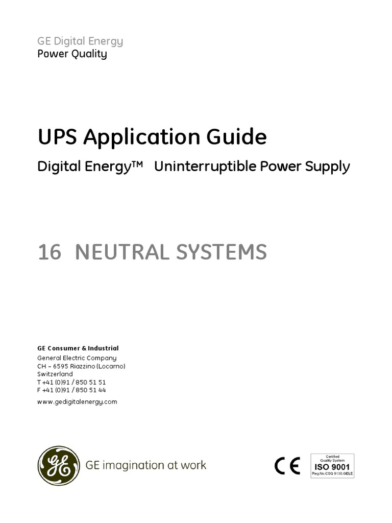 016 - UPS Applications Guide General Electric | PDF | Electric Power ...