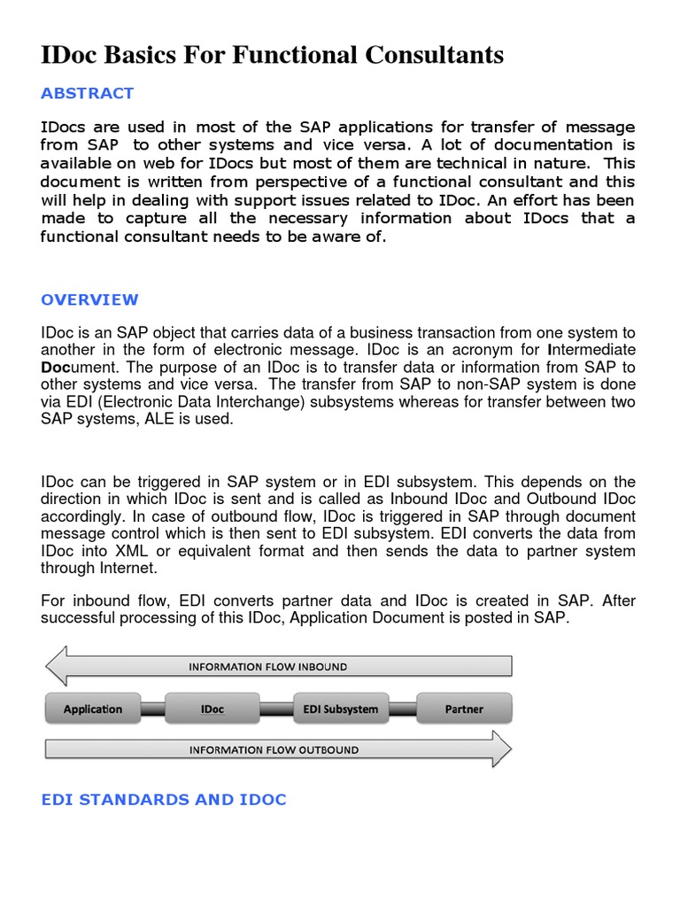 Idoc For Functional | PDF | Electronic Data Interchange | Port (Computer Networking)