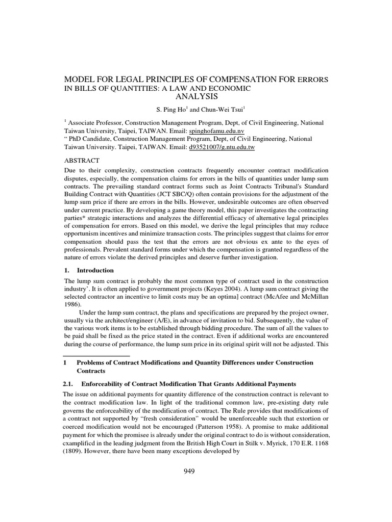 Paper-ASCE-Model For Legal Principles of Compensation For Errors in ...