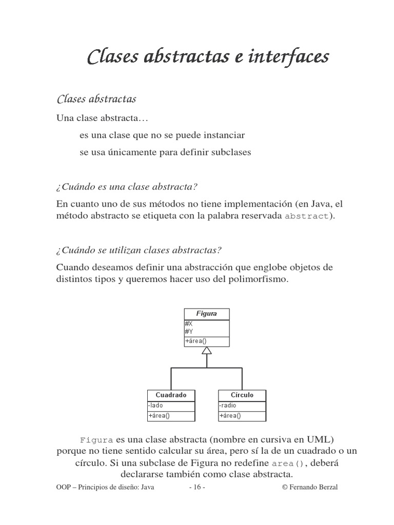 Clases Abstractas e Interfaces | PDF | Java (lenguaje de programación) | Ingeniería de software