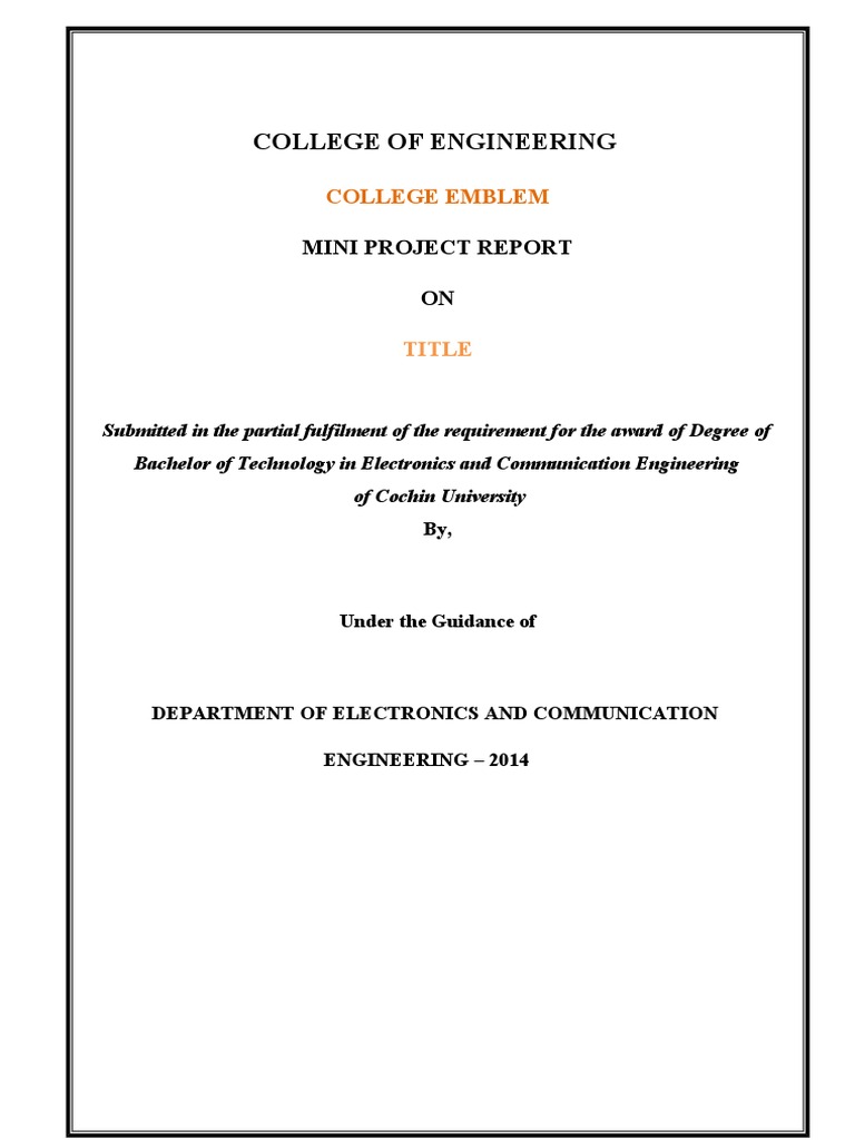 Mini Project Report in ECE 2014 | PDF | Electronics | Engineering