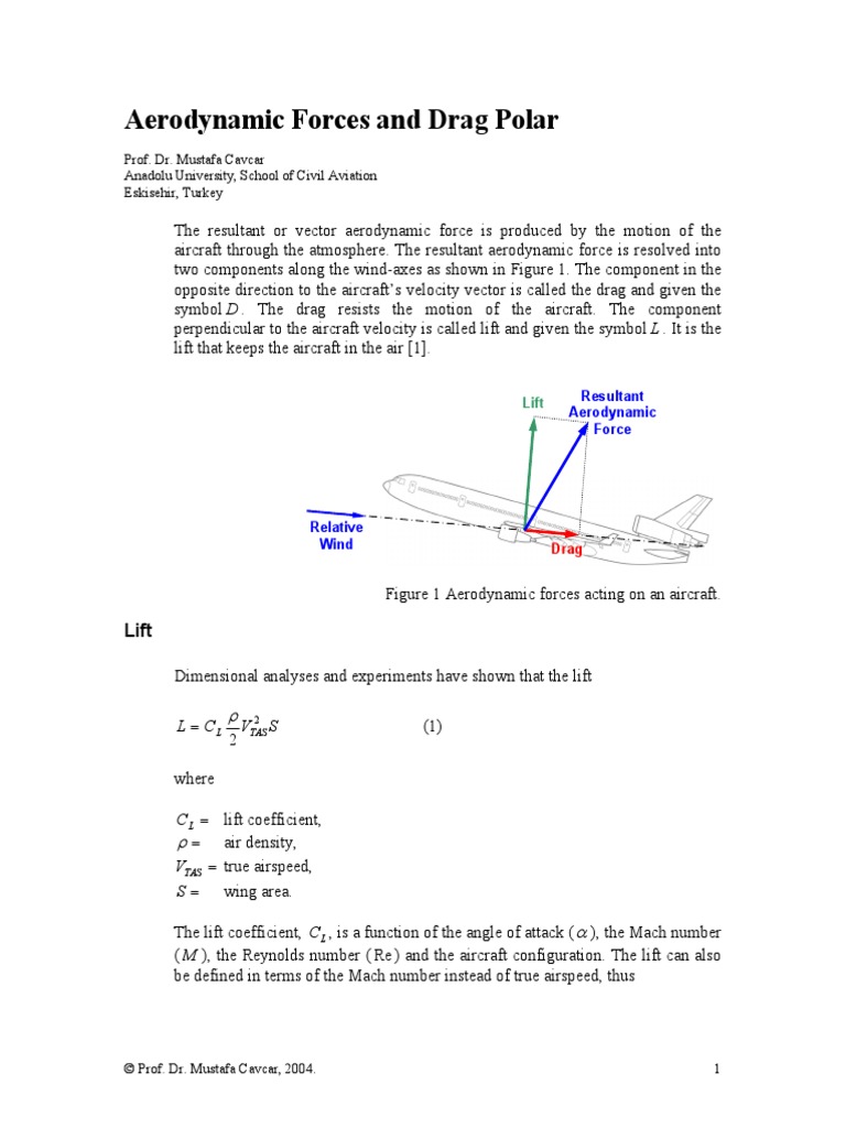 Aerodynamicforces & DRAG POLAR | PDF | Drag (Physics) | Lift (Force)