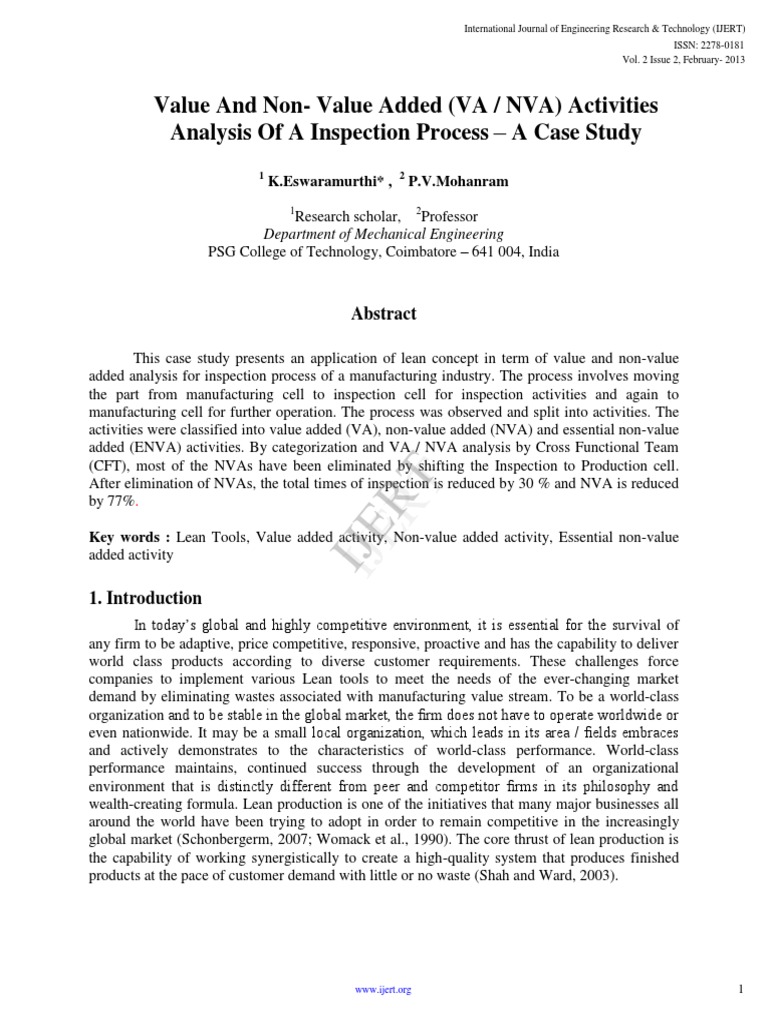 Value and Non- Value Added (VA NVA) Activities | Lean Manufacturing ...