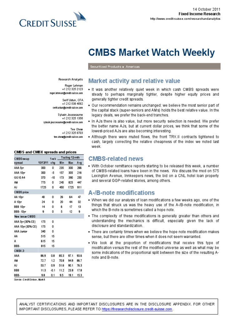 CMBS AB Note Modifications | PDF | Refinancing | Commercial Mortgage ...