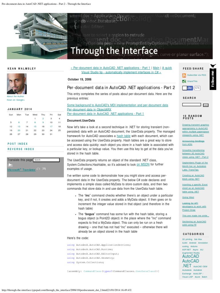 Per-Document Data in AutoCAD .NET Applications - Part 2 - Through The ...