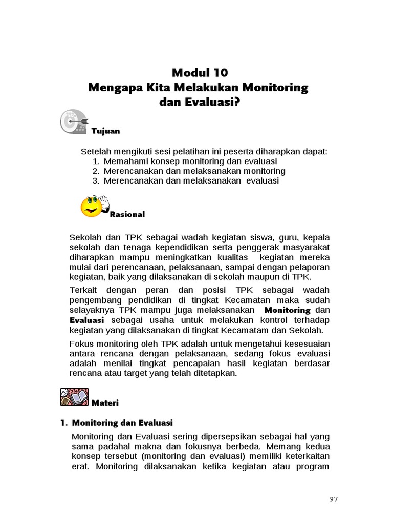 Modul Monitoring Dan Evaluasi | PDF