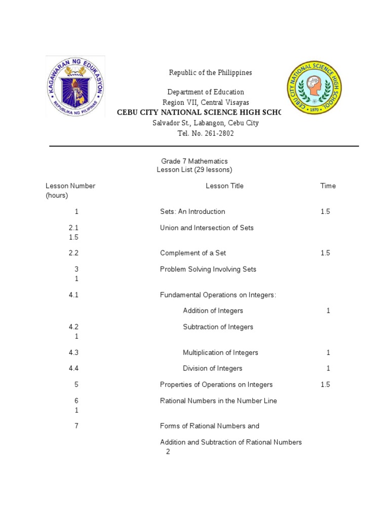 Grade 7 Mathematics | PDF