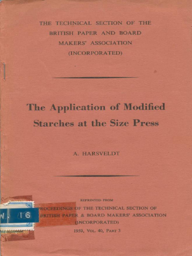 The Application of Modified Starches at The Size Press | PDF | Starch ...