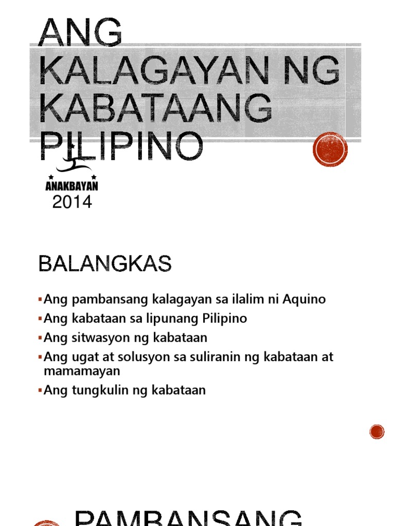 Ang Kalagayan Ng Kabataang Pilipino
