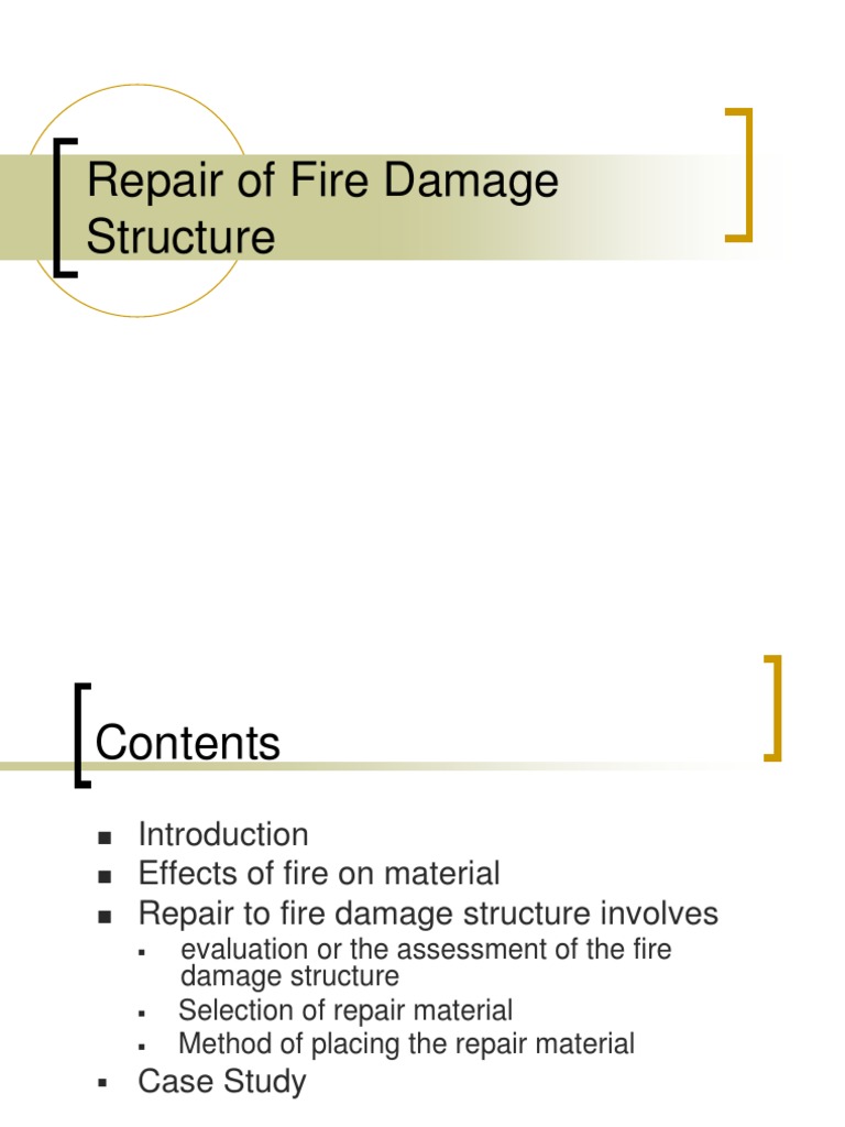 Repair of Fire Damage Structure | PDF | Concrete | Fires