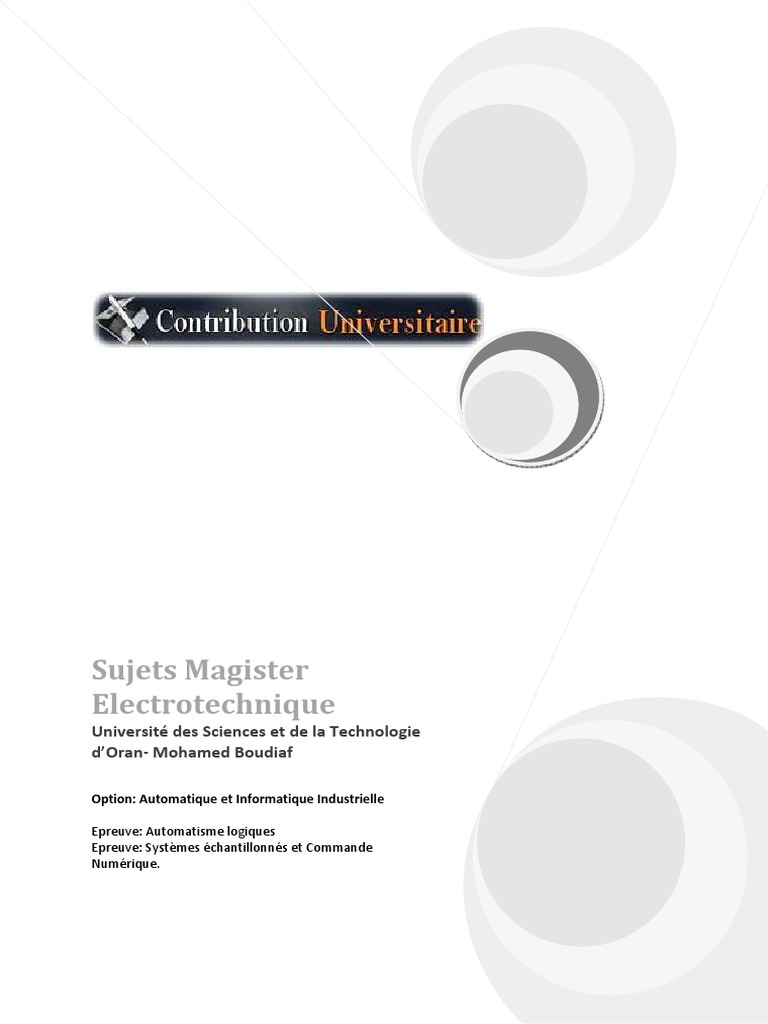 Automatique et Informatique Industrielle USTO | PDF