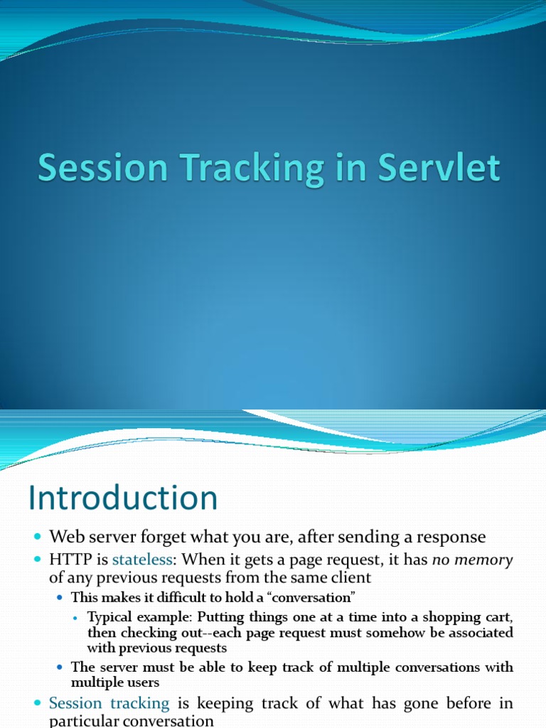 Session Tracking in Servlet | PDF | Java Servlet | Hypertext Transfer Protocol