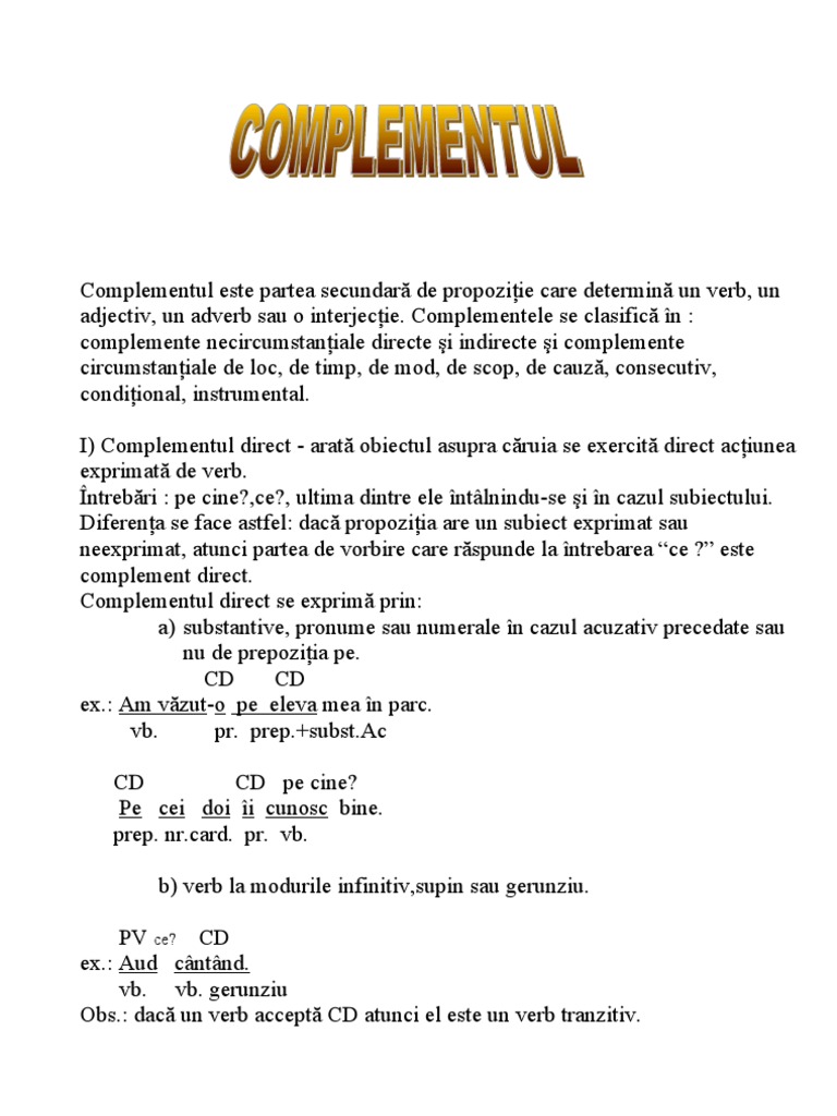 Complementul | PDF