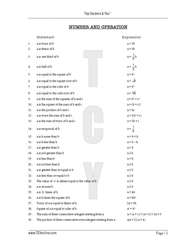 Number and Operation | PDF