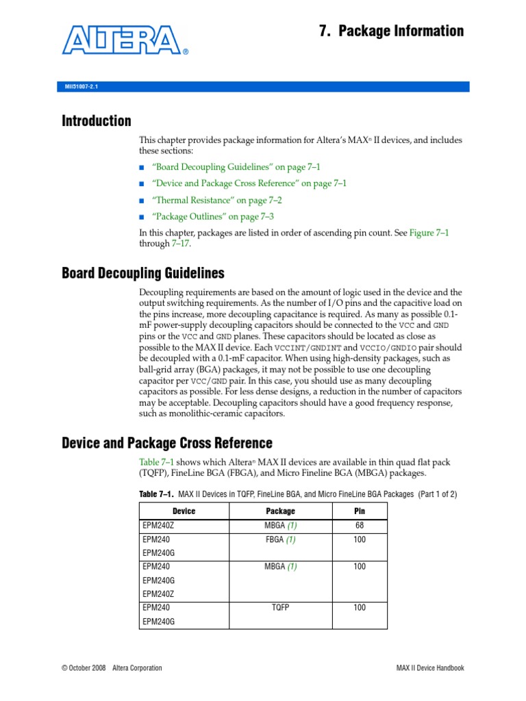 Altera Packing Info | Download Free PDF | Capacitor | Manufactured Goods