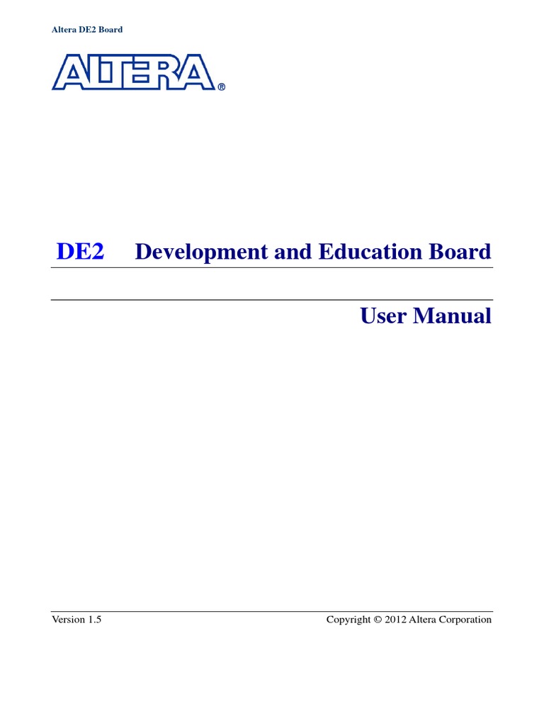 DE2 UserManual 1.5 | PDF | Technology & Engineering