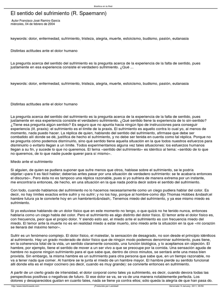 El Sentido Del Sufrimiento PDF | PDF | Sufrimiento | Mal