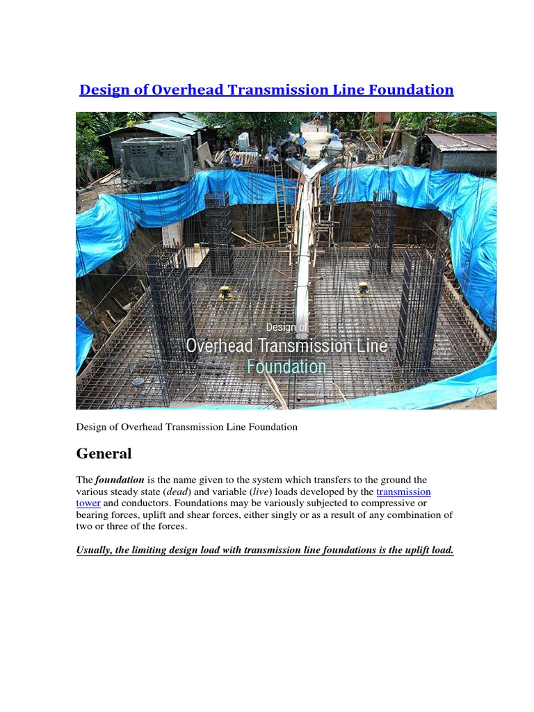 Design of Overhead Transmission Line Foundation.docx | Deep Foundation ...