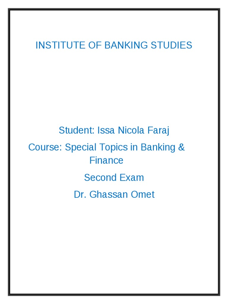 Institute of Banking Studies | PDF | Financial Services | Banking