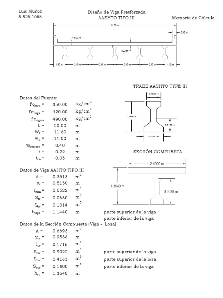 Diseno Viga Aashto Type III | PDF | Carpintería | Carpintería