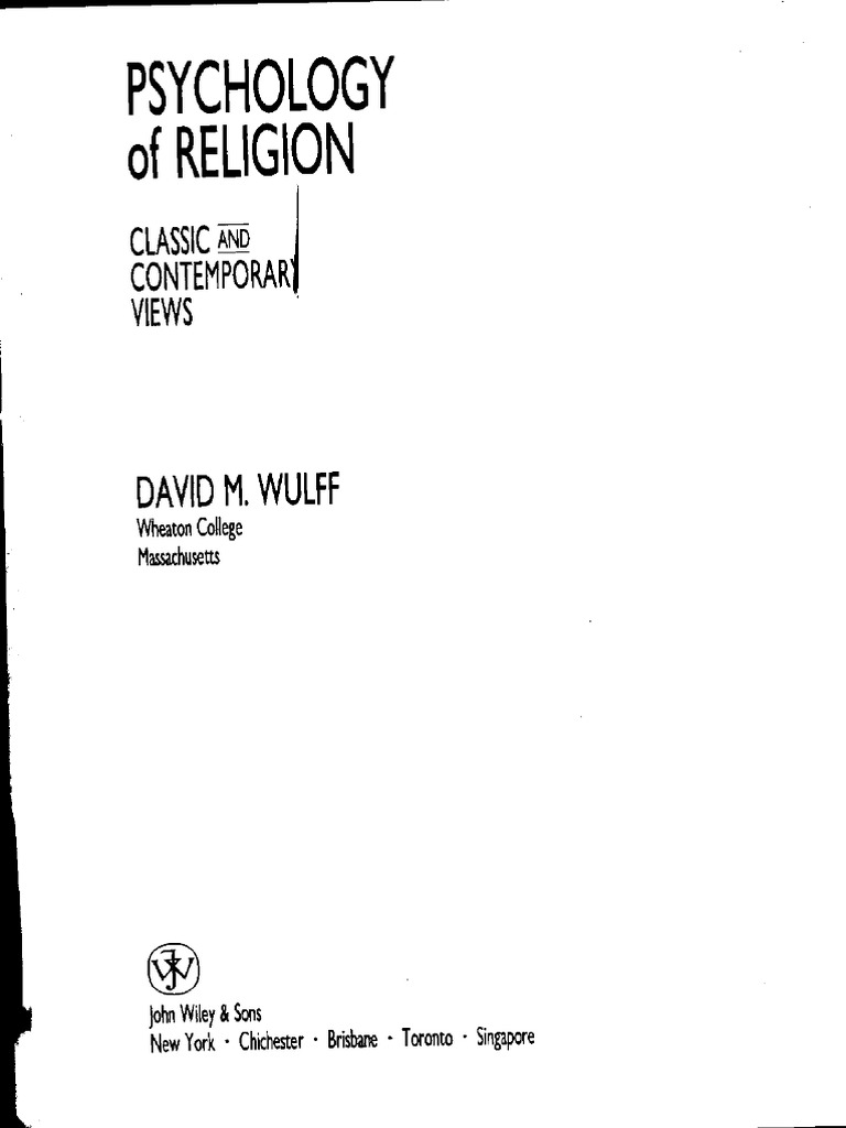Psychology of Religion - Classic and Cont - David M. Wulff | PDF | Carl ...