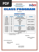 Class Program Grade 5 | PDF