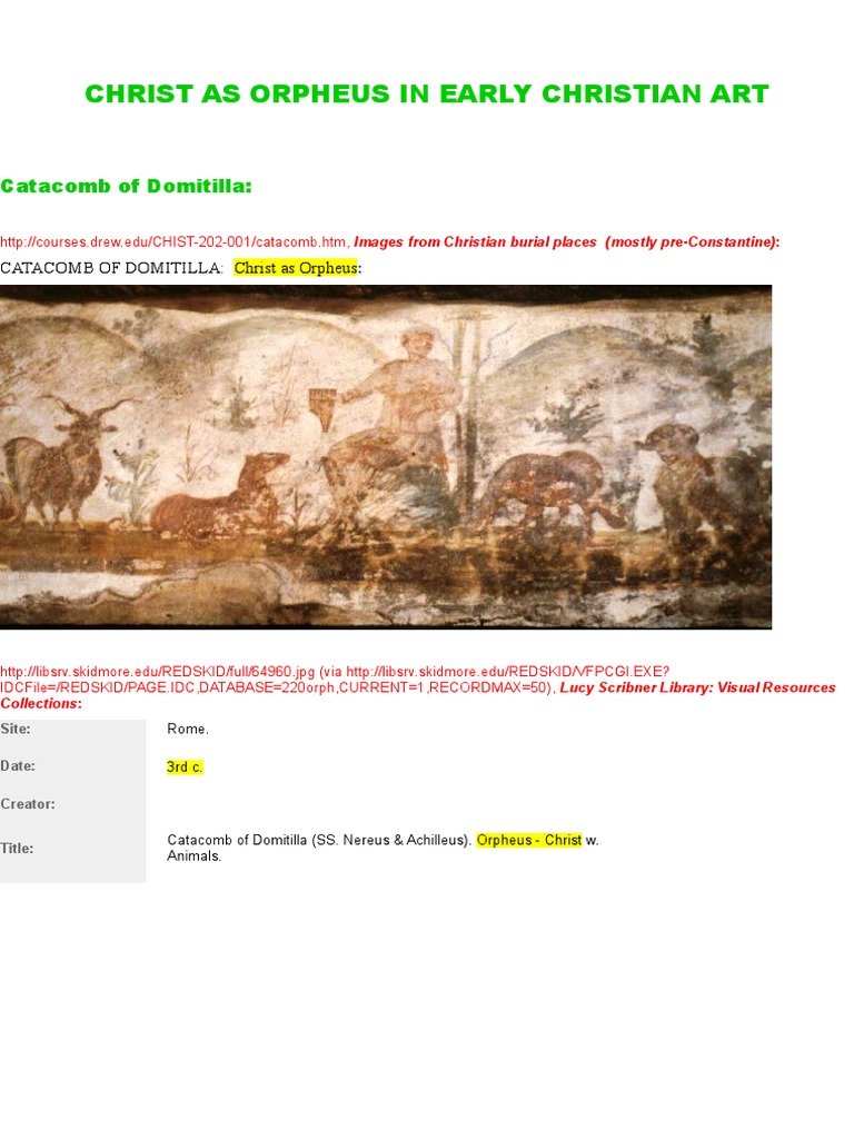 Christ As Orpheus in Early Christian Art | PDF | Mosaic | Religion And ...
