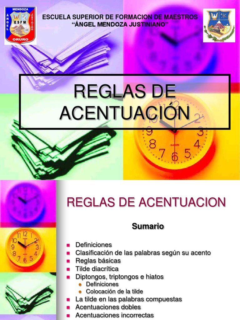 Reglas de Acentuacion en Power Point | PDF | Palabra | Filología