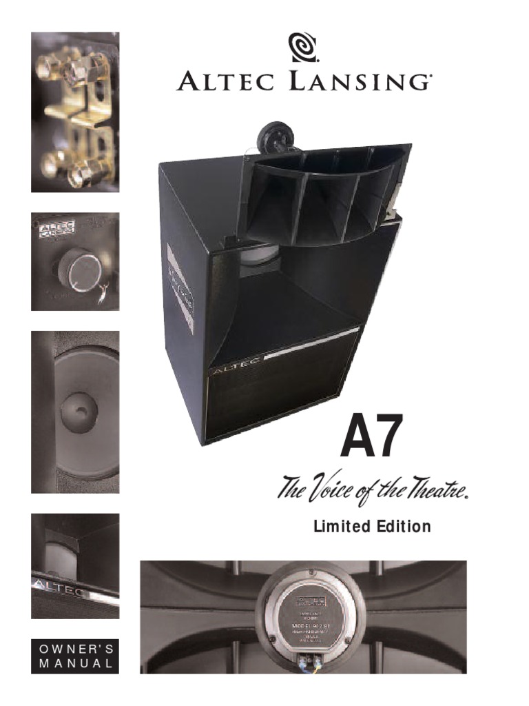 Altec Lansing Voice of The Theater A7 Manual | PDF | Loudspeaker ...
