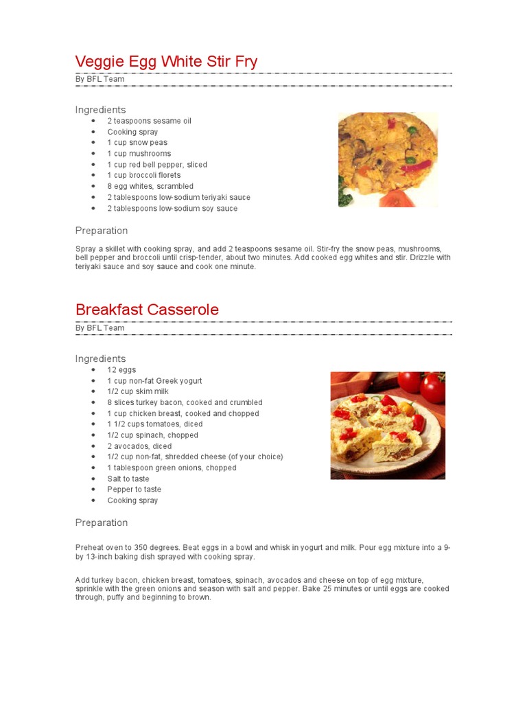 Body For Life - Recipes | PDF