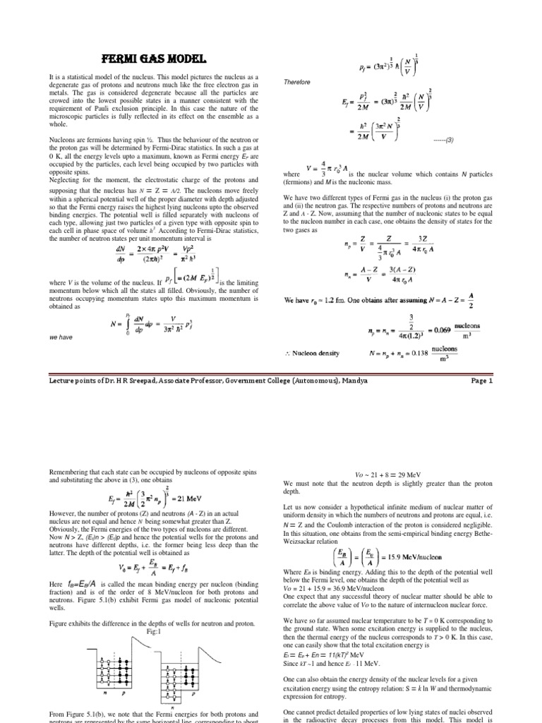 Fermi Gas Model(2c) | Atomic Nucleus | Neutron