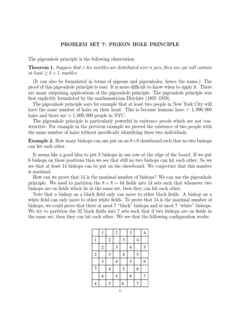 Pigeonhole Principle Problem Set | PDF | Discrete Mathematics ...