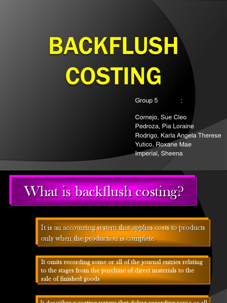 BackFlush Costing | Cost Of Goods Sold | Inventory