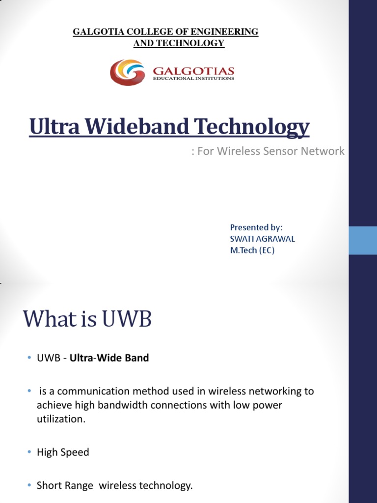 Ultra Wideband Technology | PDF | Ultra Wideband | Electromagnetic ...