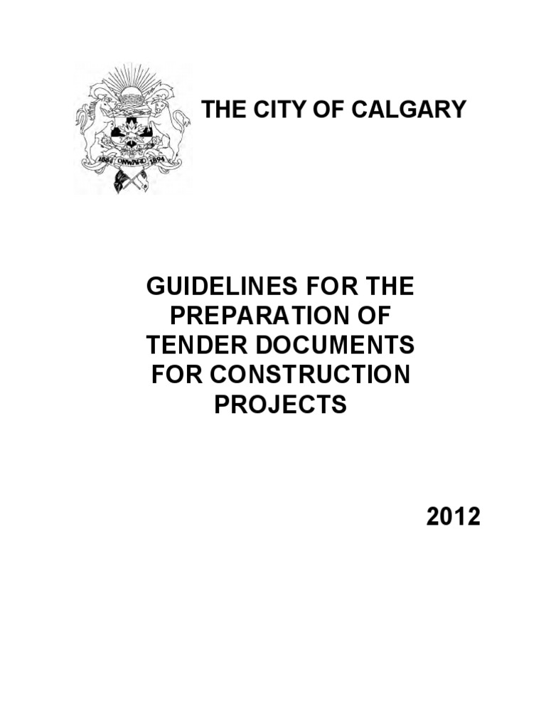 Guidelines For The Preparation of Tender Documents For Construction ...