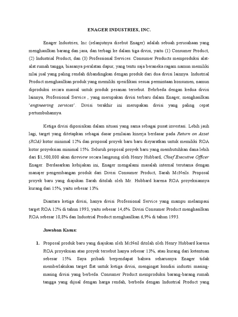 Enager Industries | PDF | Bisnis
