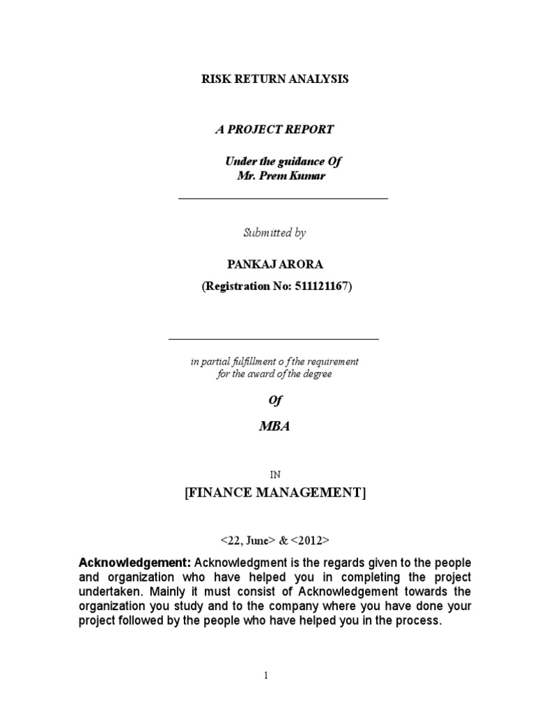 PROJECT Finance For Mba 4 | Download Free PDF | Business