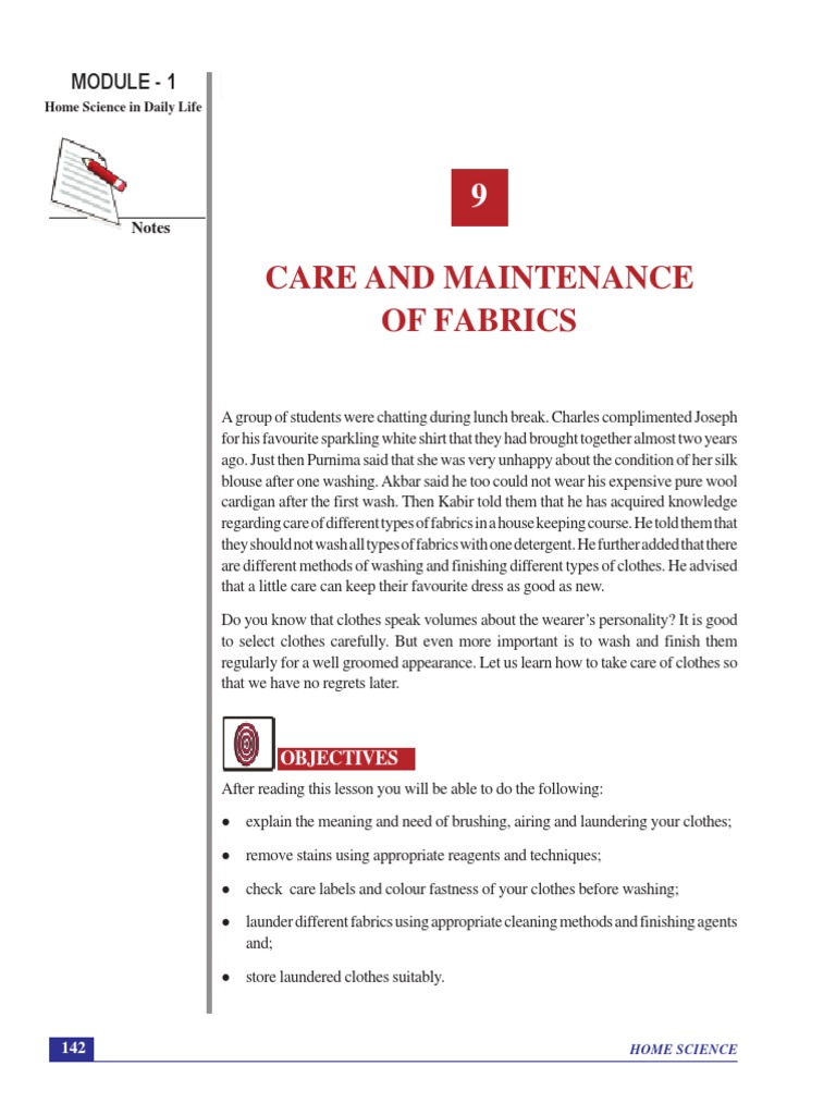 Fabric Care and Maintenance Guide | PDF | Home & Garden | Lifestyle