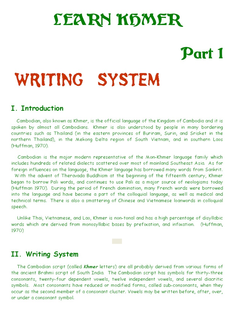07 Learn Khmer (Cambodian) | PDF | Human Communication | Syntax