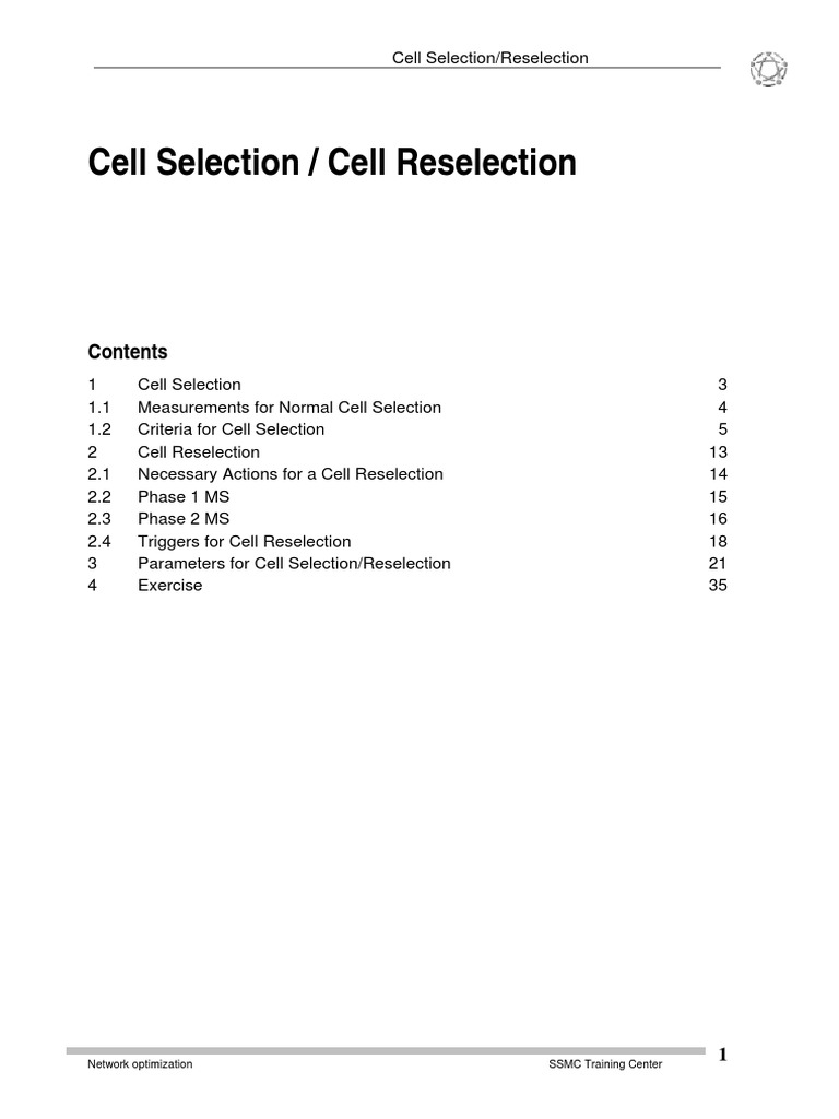 02-Cell Selection and Reselction-Libre | PDF | Gsm | Subroutine